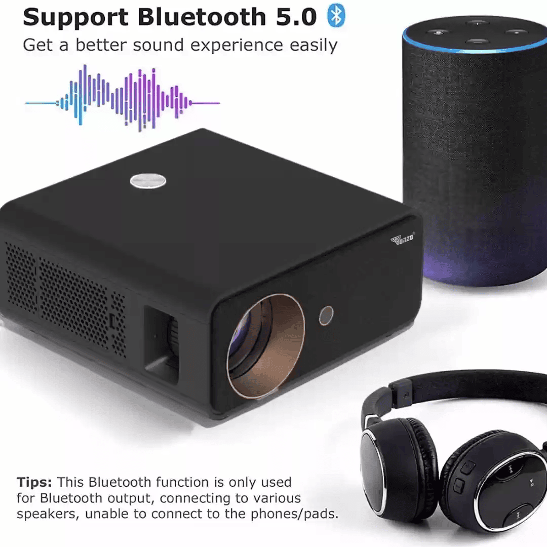 TONZO FHD Android Projector, 8000 Lumens, 5G WiFi, 300" Screen, 4K ...