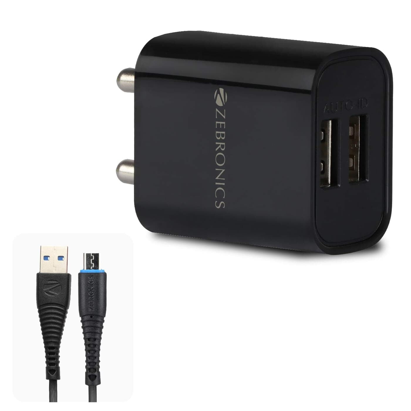ZEBRONICS USB Charger MA5222 – 5V, 2.1A Wall Adapter
