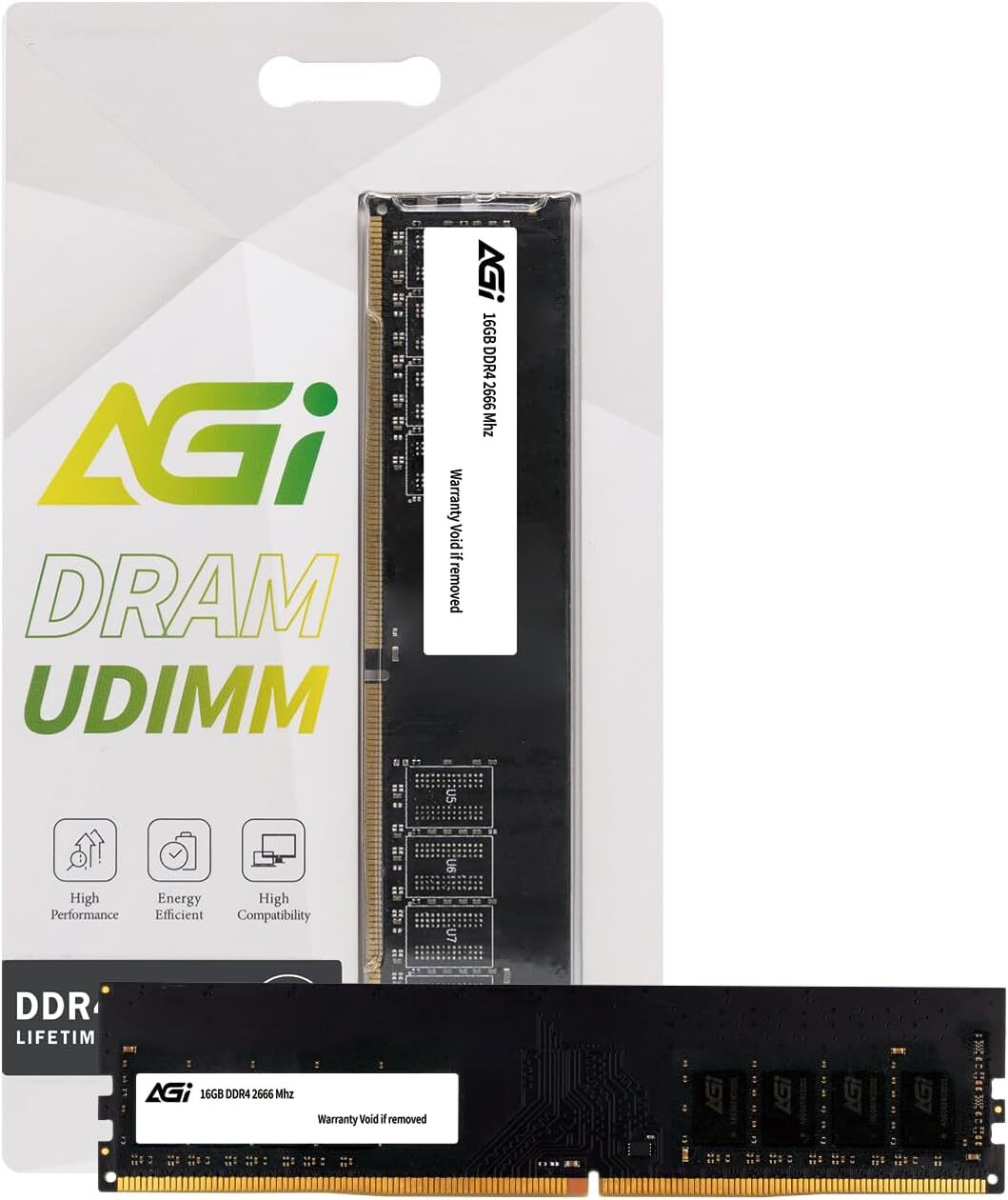 AGI DDR4 16GB Desktop Ram SO-DIMM 2666Mhz CL19, 288-pin (AGI266616UD138)