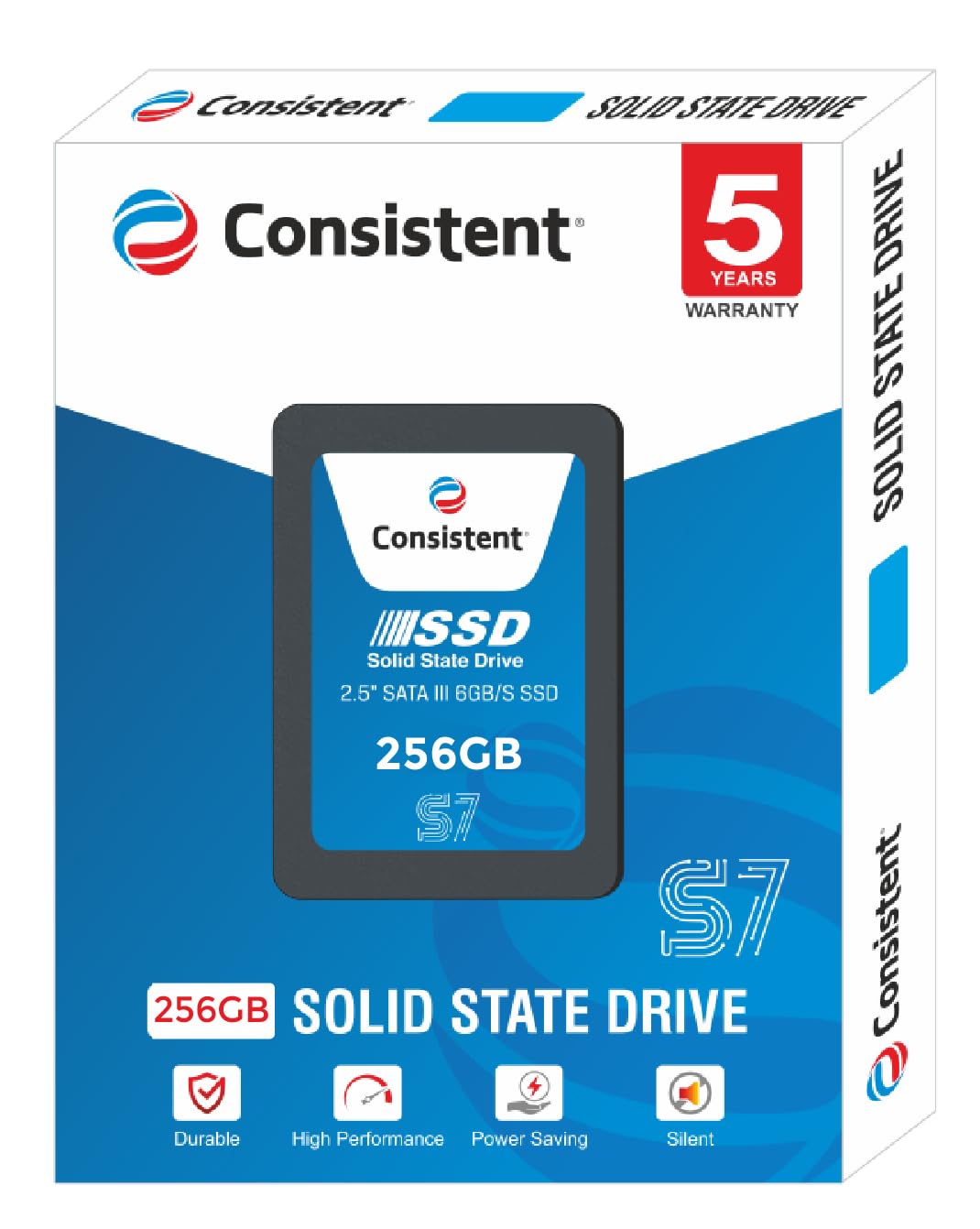 Consistent 2.5" 256GB SSD with SATA III Interface, 6Gb/s Read/Write ...