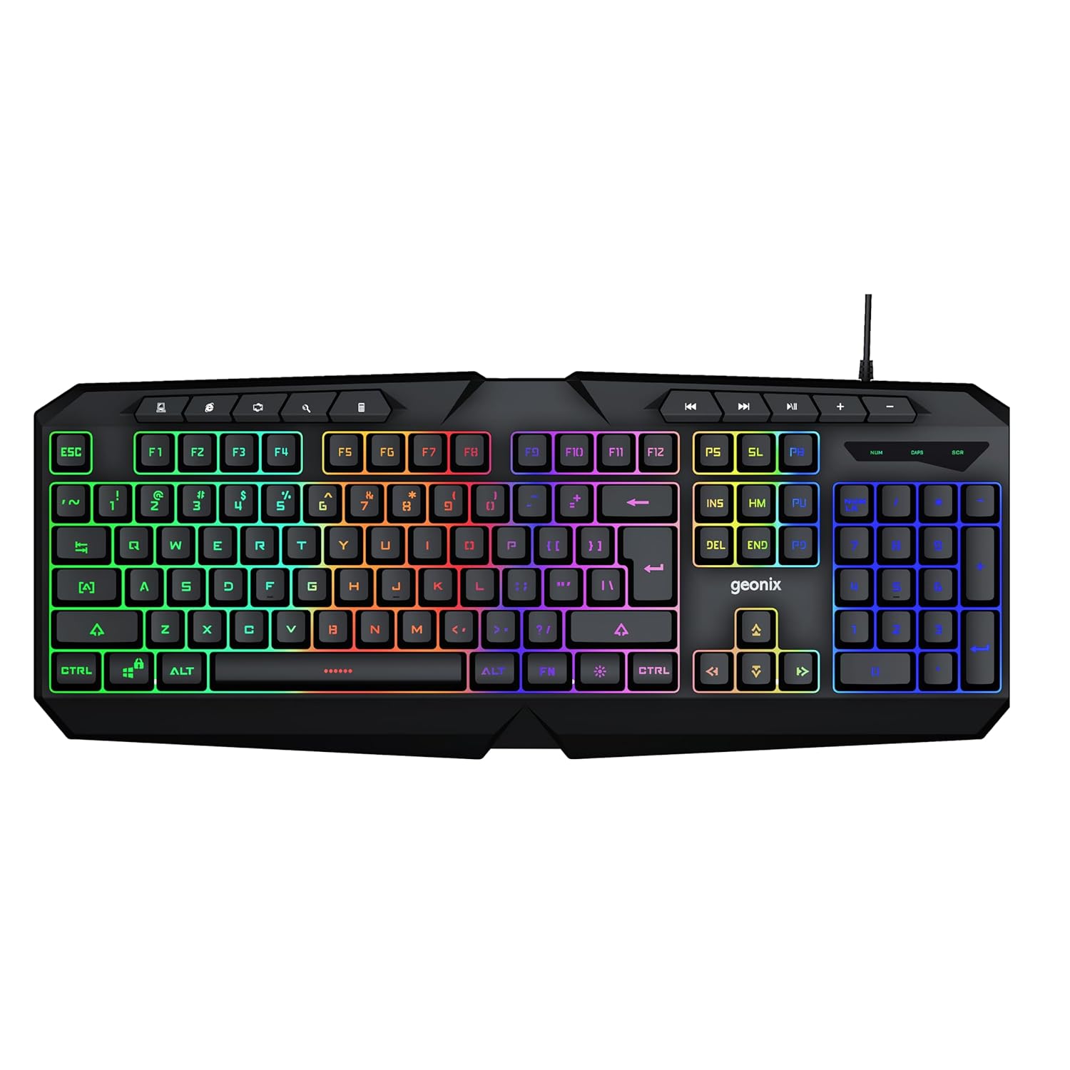 Geonix Cruiser Gaming Keyboard, Dedicated Multimedia Keys, Noiseless ...