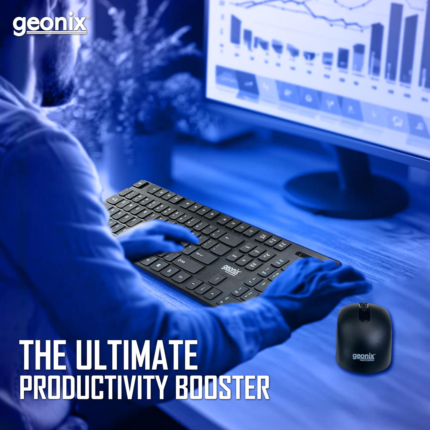 Geonix Cocoa C1 Wireless Keyboard And Mouse Combo 800 1600 Dpi 104 Keys Gxwbk 01