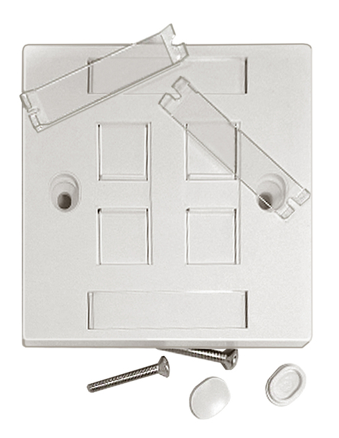 CommScope Cat6 Quad Face Plate 4-Port Wall Mount White